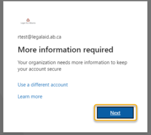 Lawyer Portal: Multi-Factor Authentication - Legal Aid Alberta